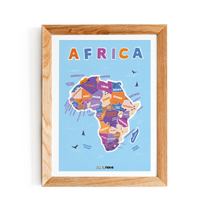 Map of Africa Framed Artwork A3 - BK Publishing – Online Shop